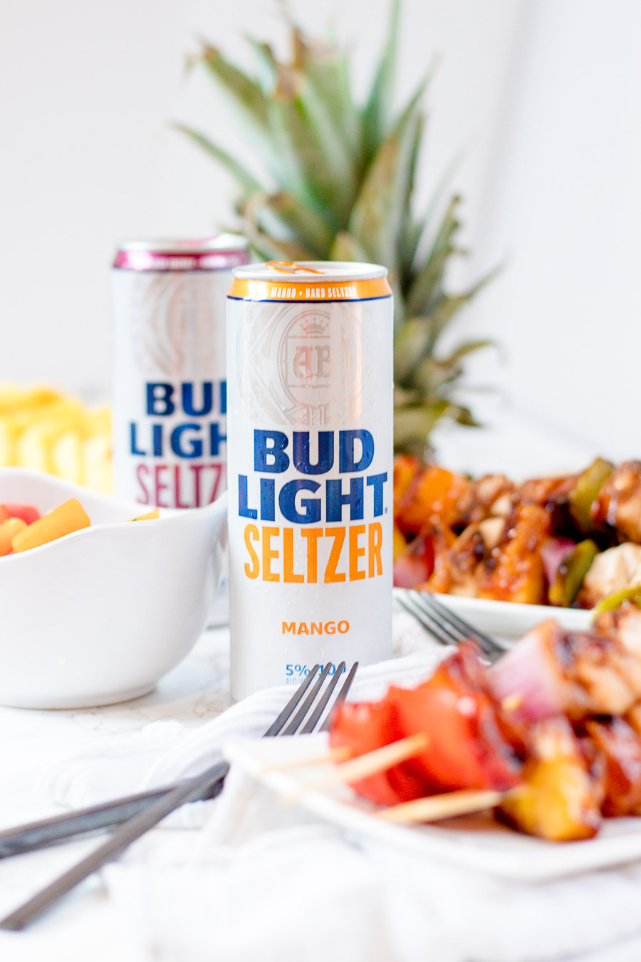 Hawaiian Teriyaki Chicken Skewers with Bud Light Seltzer - bits and bites Hawaiian Teriyaki Chicken Skewers with Bud Light Seltzer - bits and bites