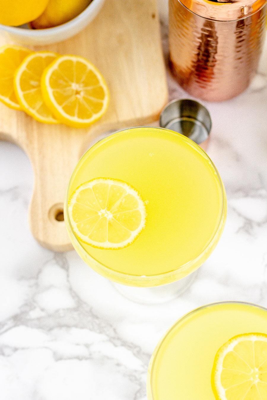 Lemon Drop Martini with Limoncello bits and bites