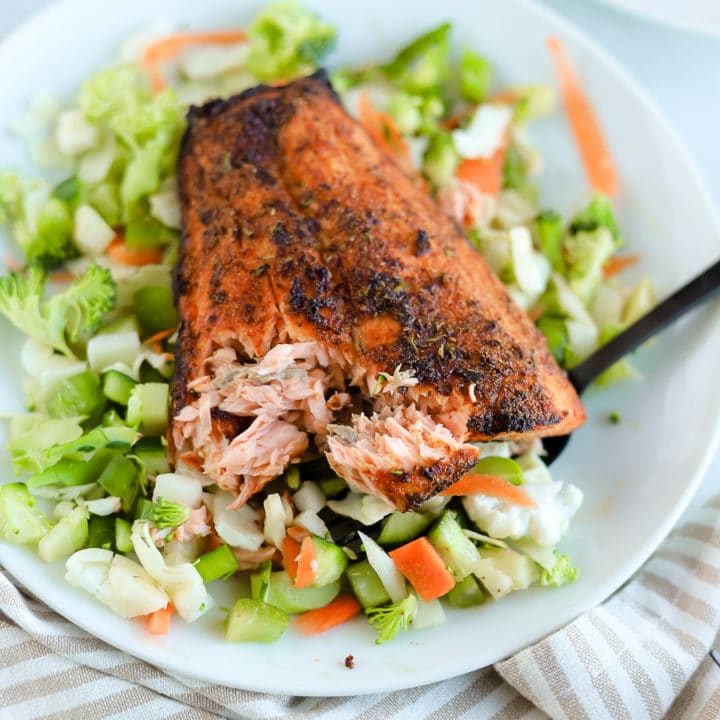 Easy Honey Chipotle Salmon, made with just 4 ingredients! - bits + bites