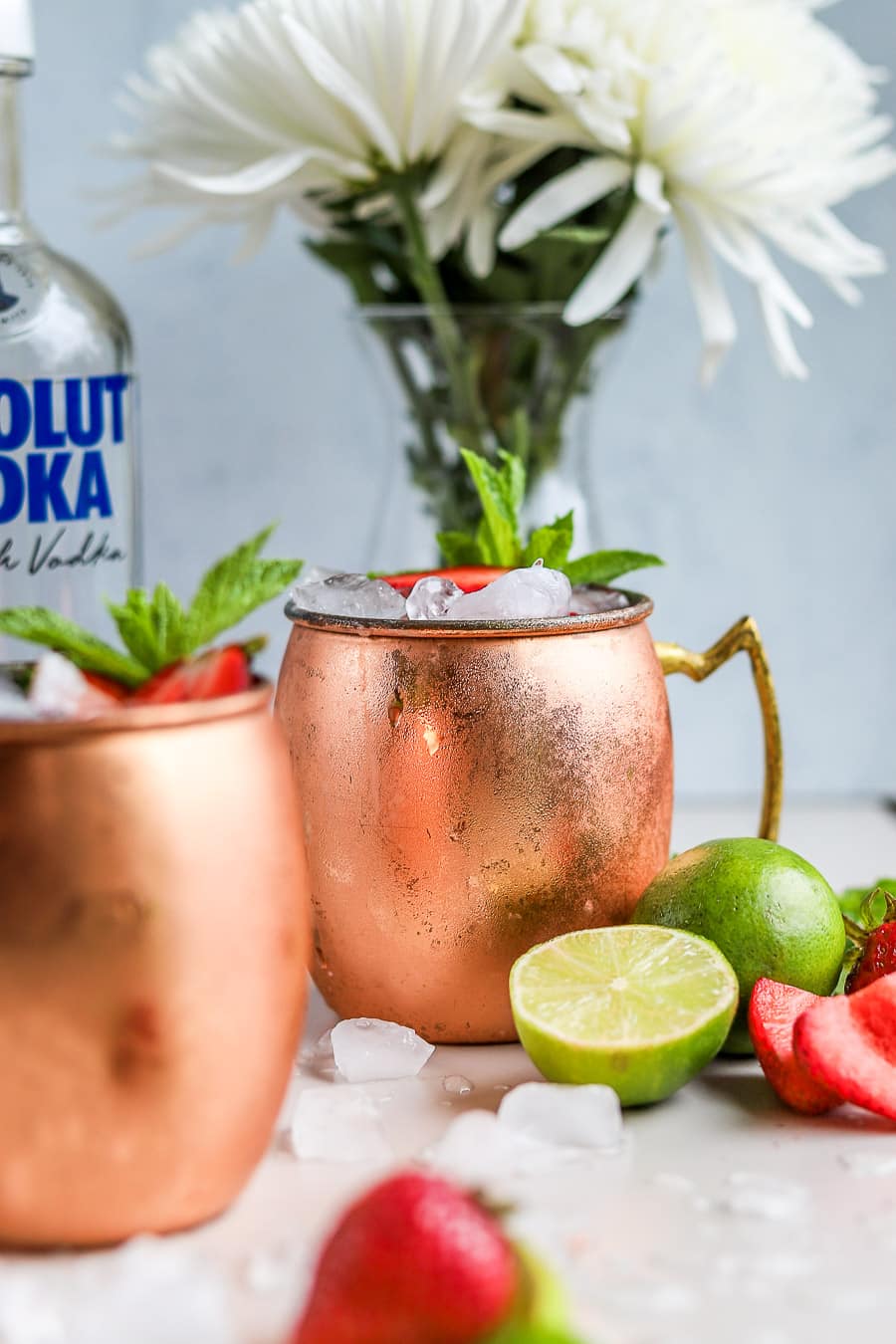 Strawberry Moscow Mule with Fresh Strawberries - bits and bites