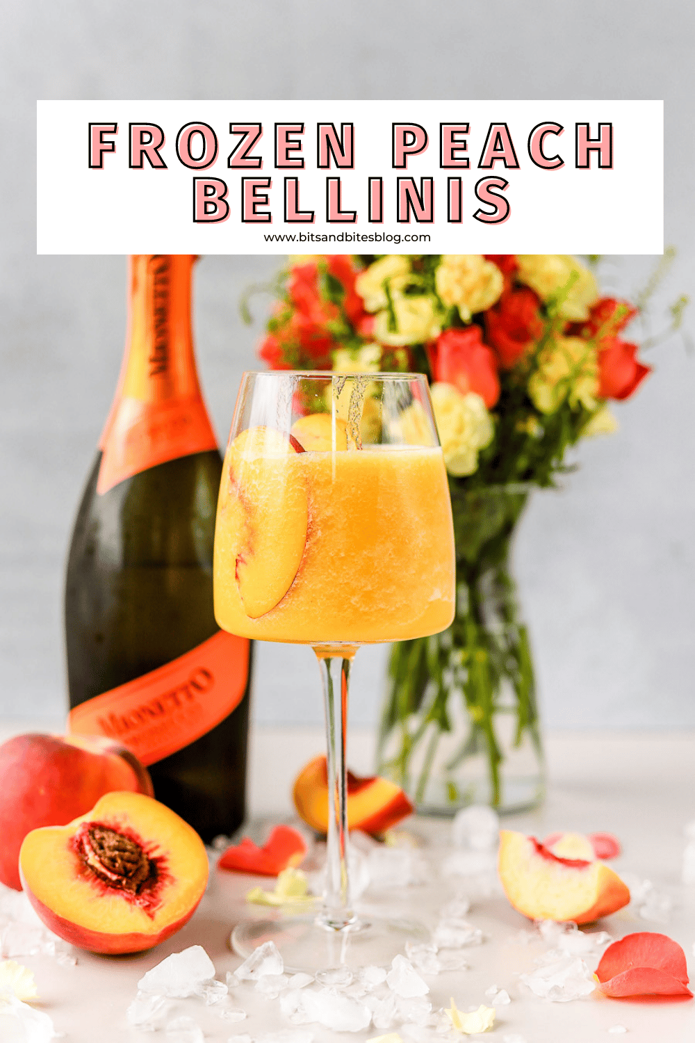 Frozen Peach Bellini - Just 2 Ingredients - bits and bites
