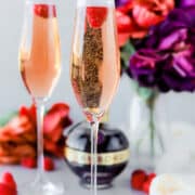 Raspberry Champagne Cocktail with Chambord - bits and bites