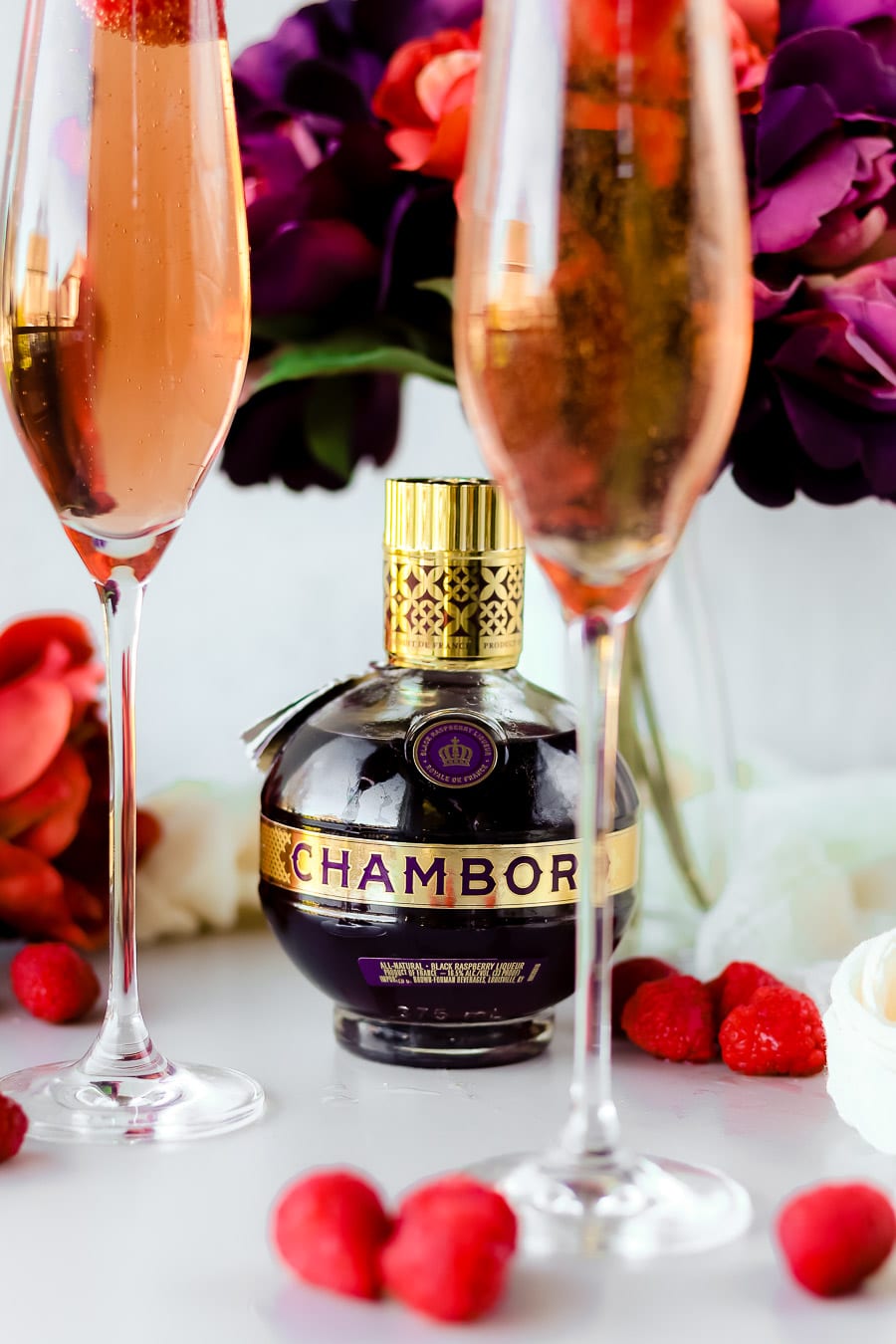 Raspberry Champagne Cocktail with Chambord - bits and bites