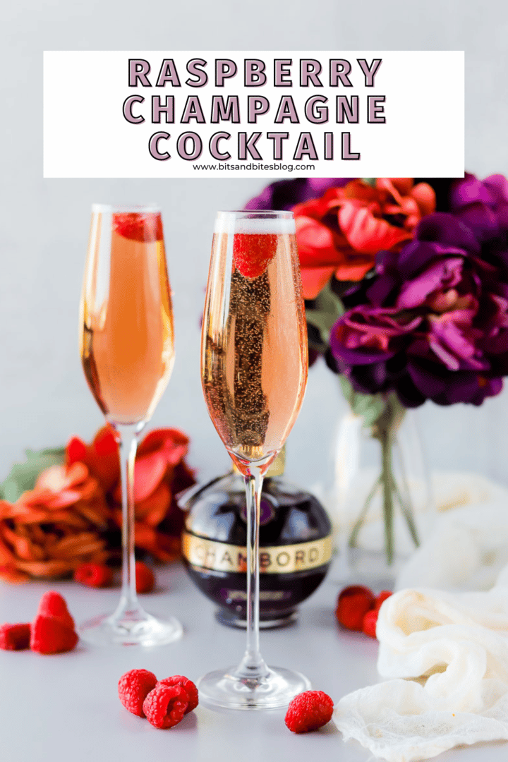 Raspberry Champagne Cocktail with Chambord - bits and bites