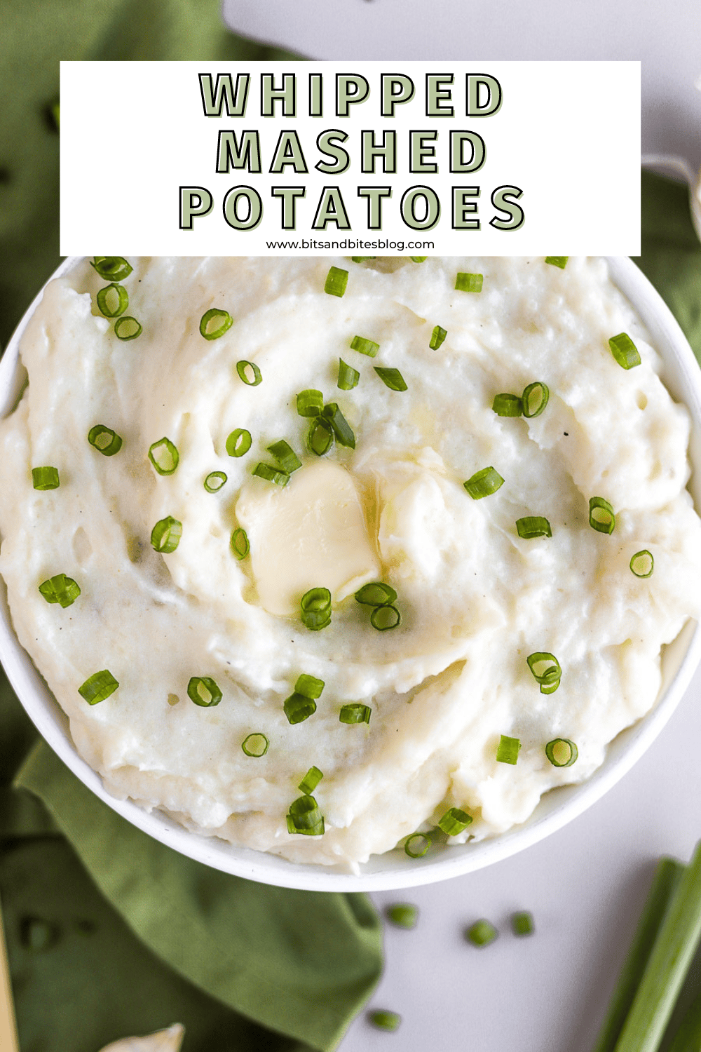 Garlic Whipped Mashed Potatoes - bits and bites