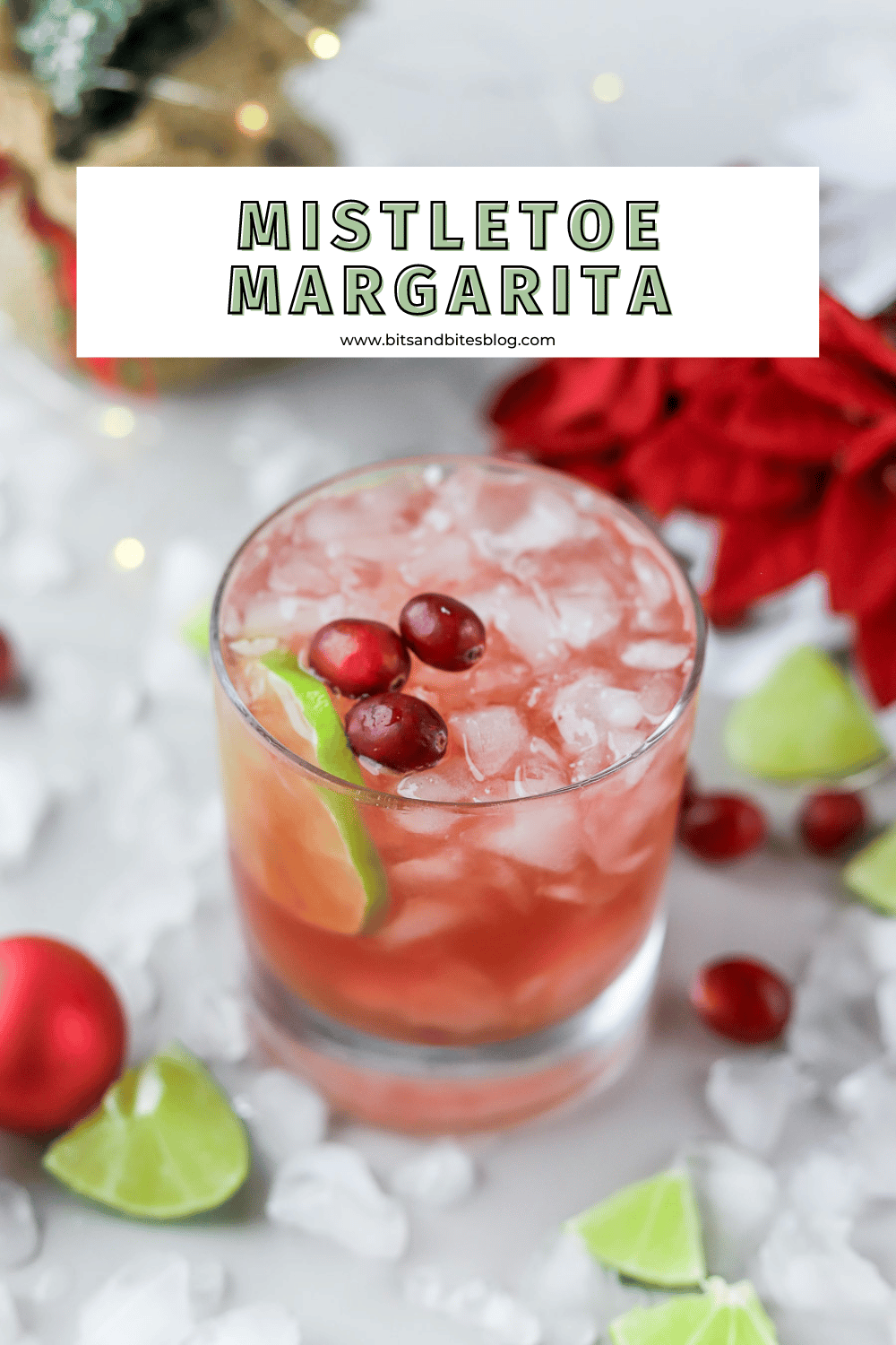 Mistletoe Margarita on the Rocks - bits and bites