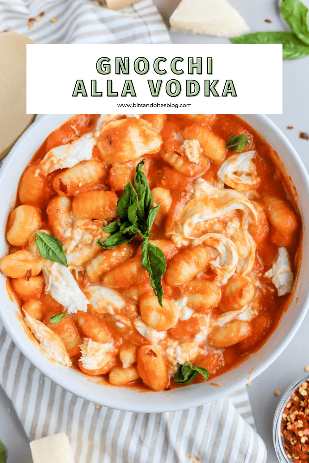 Gnocchi alla Vodka with Creamy Burrata on top - bits and bites