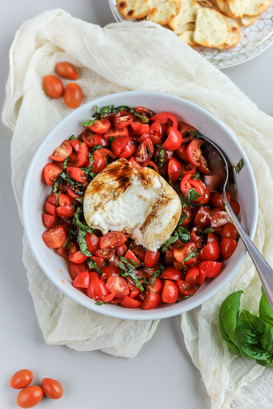 Burrata Caprese Appetizer - bits and bites