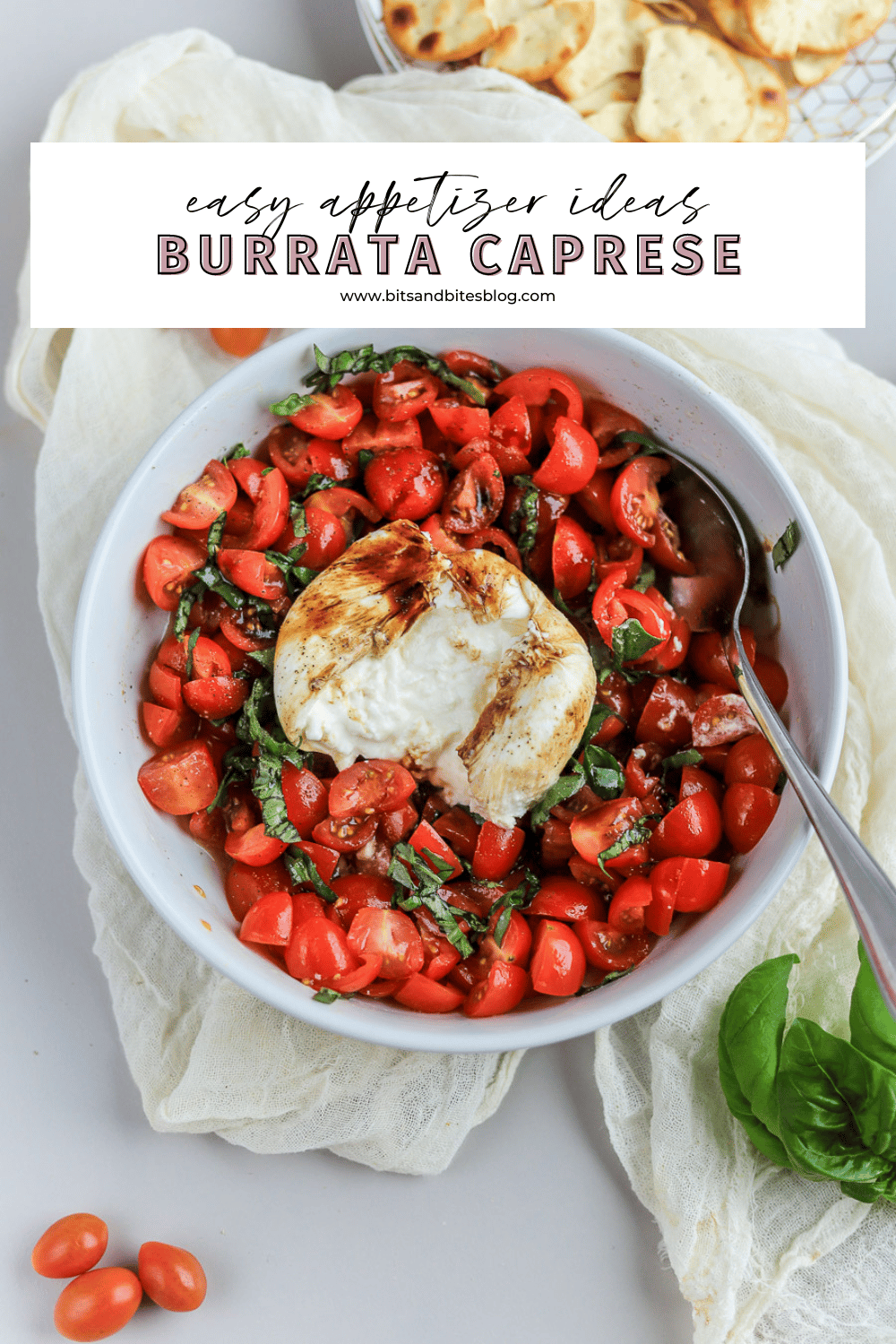 Burrata Caprese Appetizer - bits + bites