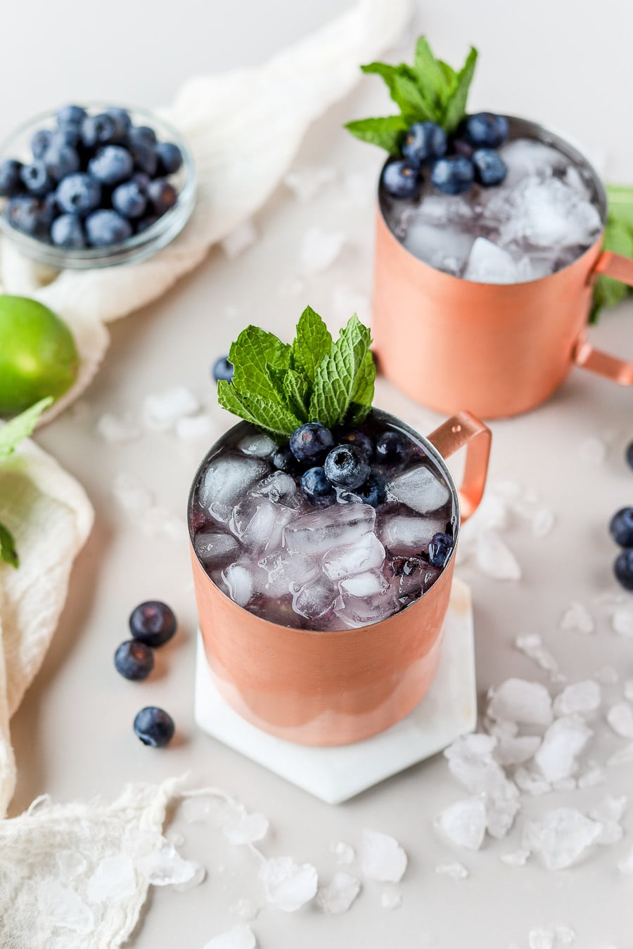 Blueberry Mule Recipe with Fresh Blueberries - bits and bites