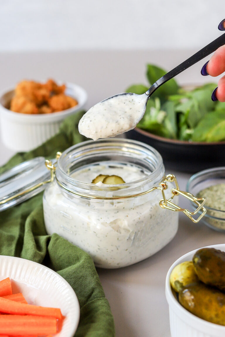 Dill Pickle Ranch Dressing - Easy, Tangy & Creamy! - bits and bites