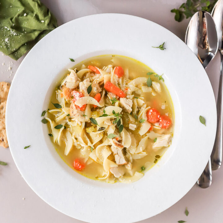 Homemade Dutch Oven Chicken Noodle Soup - bits and bites