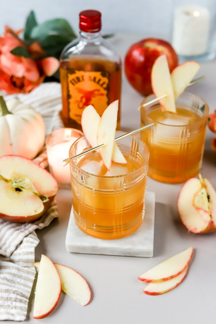 Apple Cider Fireball Cocktail (Hot or Cold!) - bits and bites