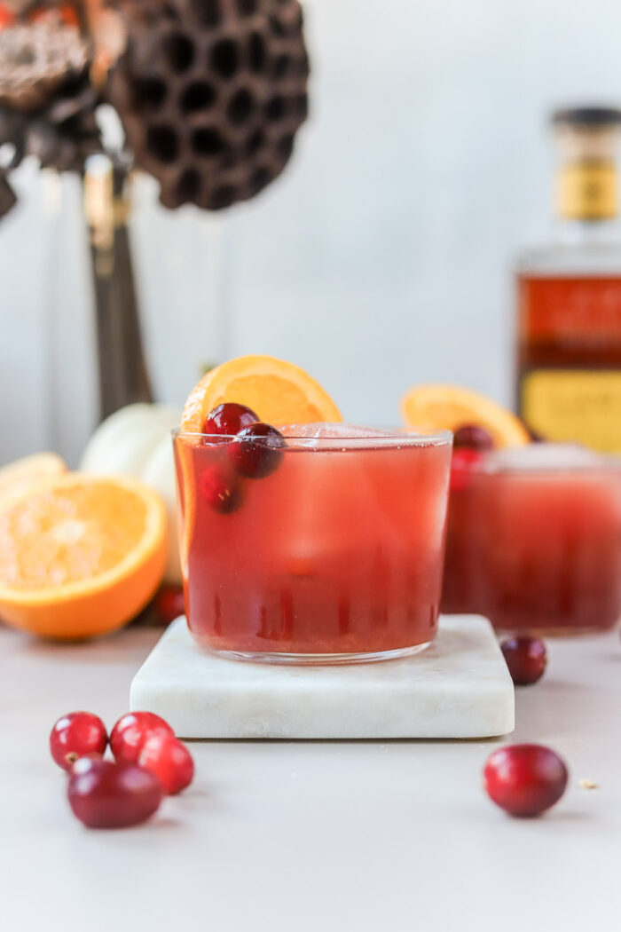 Bourbon Cranberry Cocktail - easy holiday drink! - bits and bites