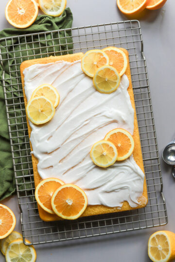 Citrus Orange Lemon Cake with Boxed Cake Mix - bits and bites