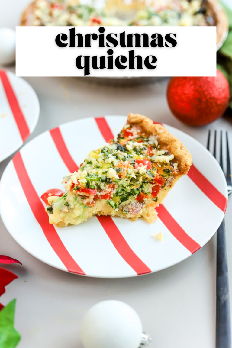 Easy Christmas Quiche Recipe for your Holiday Morning - bits and bites